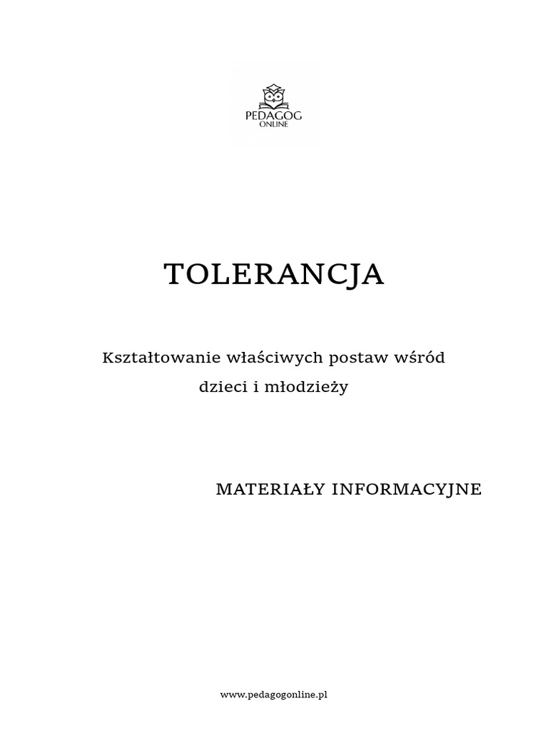 Materiaø Informacyjny - Tolerancja | PDF