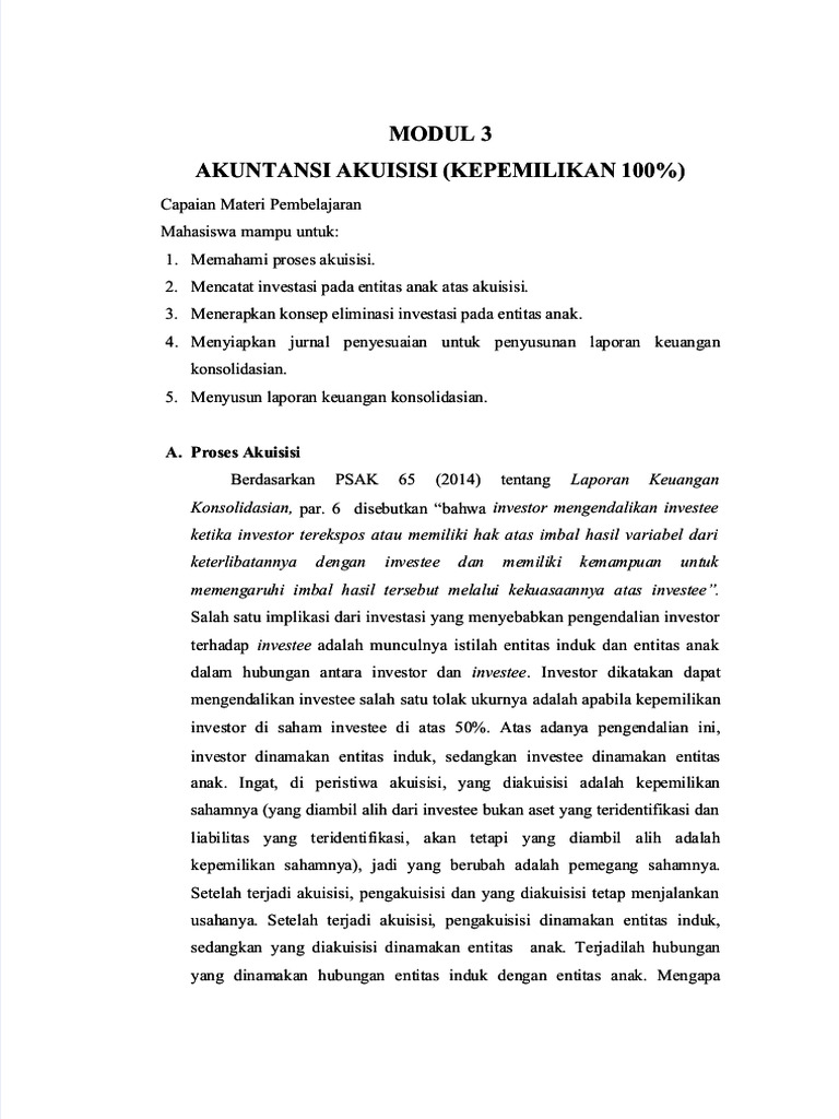 Modul AKL Lengkap, Akuntansi Keuangan Lanjutan | PDF