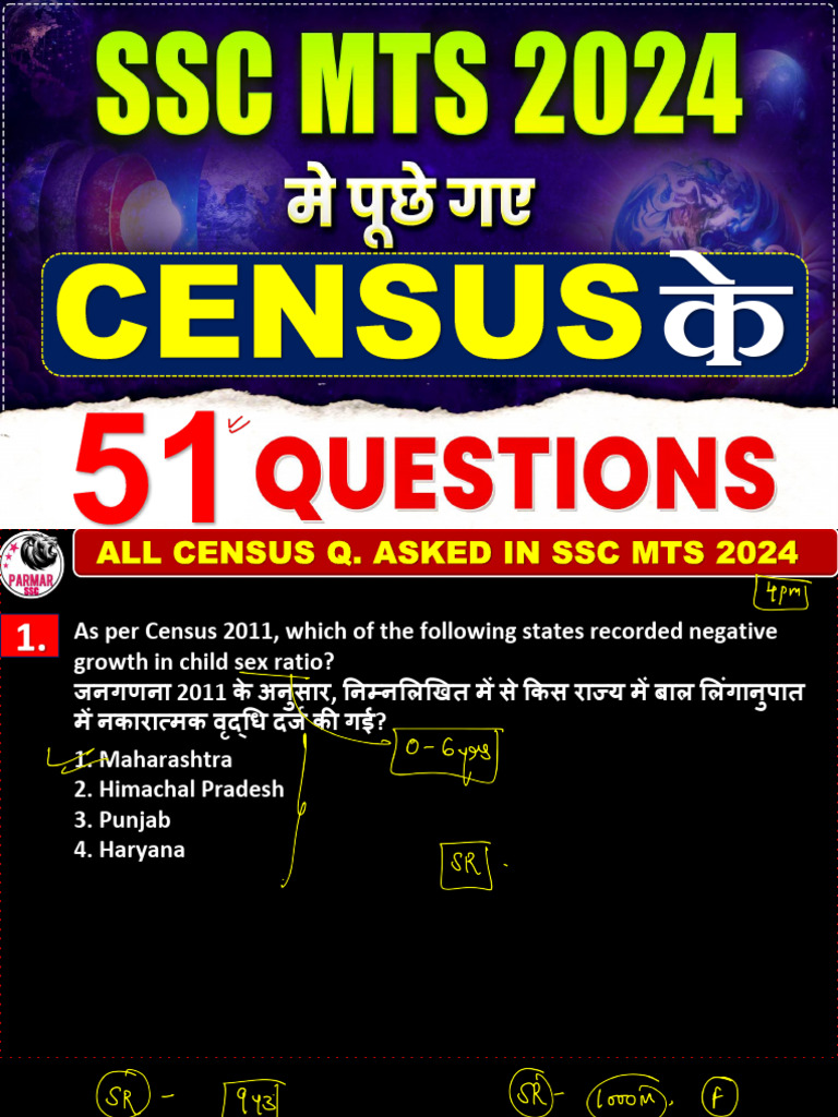 SSC Mts 2024 - All Census Questions | PDF