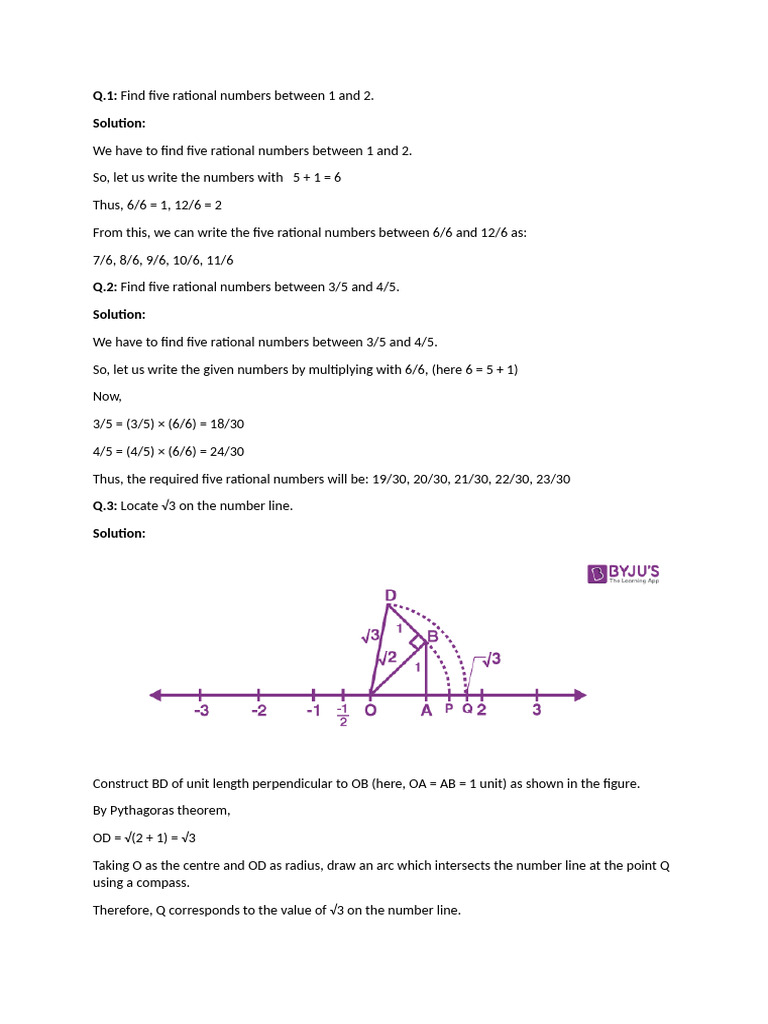 chap1_numbersystem | PDF | Numbers | Rational Number