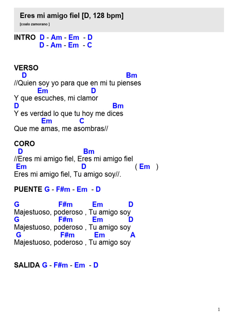Eres mi Amigo Fiel - Letra Canción | PDF