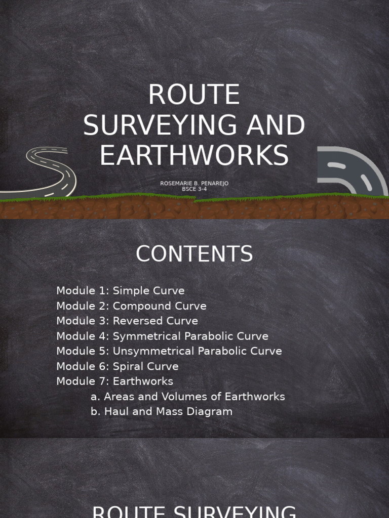 Route Surveying and Earthworks Guide | PDF | Tangent | Angle