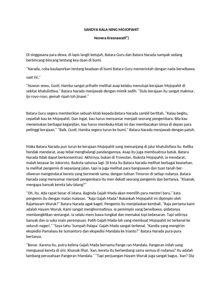 Keruntuhan Mojopahit: Sandya Kala | PDF