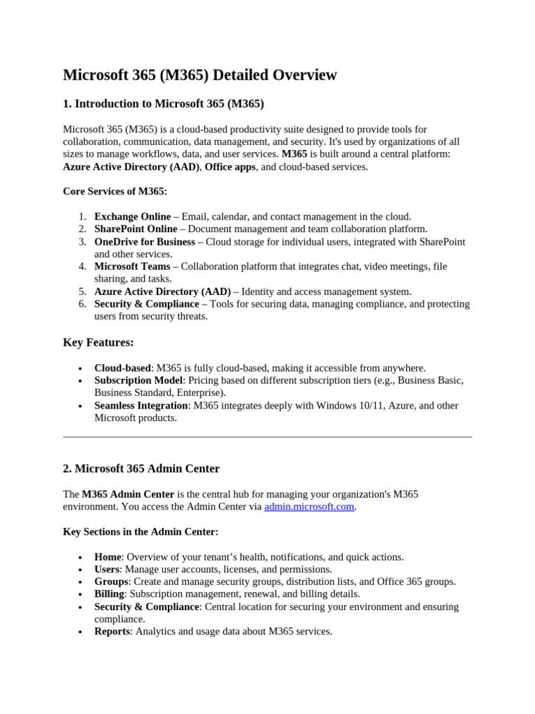 Microsoft 365 | PDF | Share Point | Cloud Computing