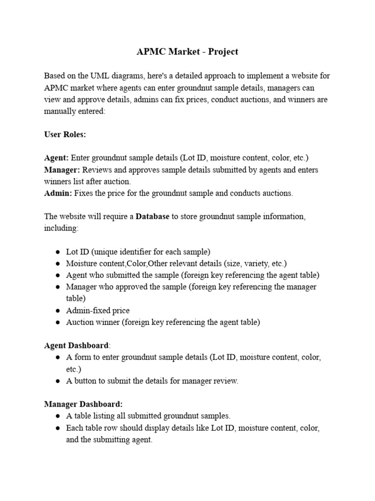 APMC Market - Project | PDF