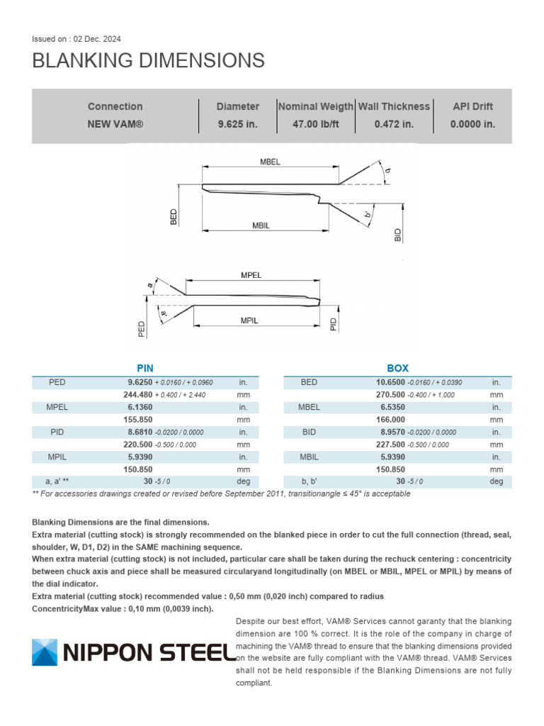BDS - New Vam® - 0 - 9.625 - 47.00 | PDF