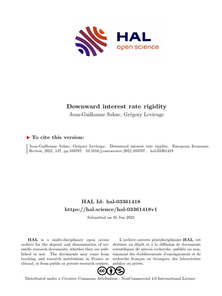 Downward Interest Rate Rigidity | PDF | Macroeconomics | Labour Economics