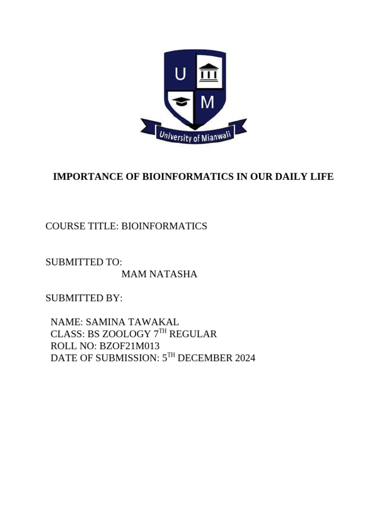Significance of Bioinformatics Today | PDF | Bioinformatics | Genomics