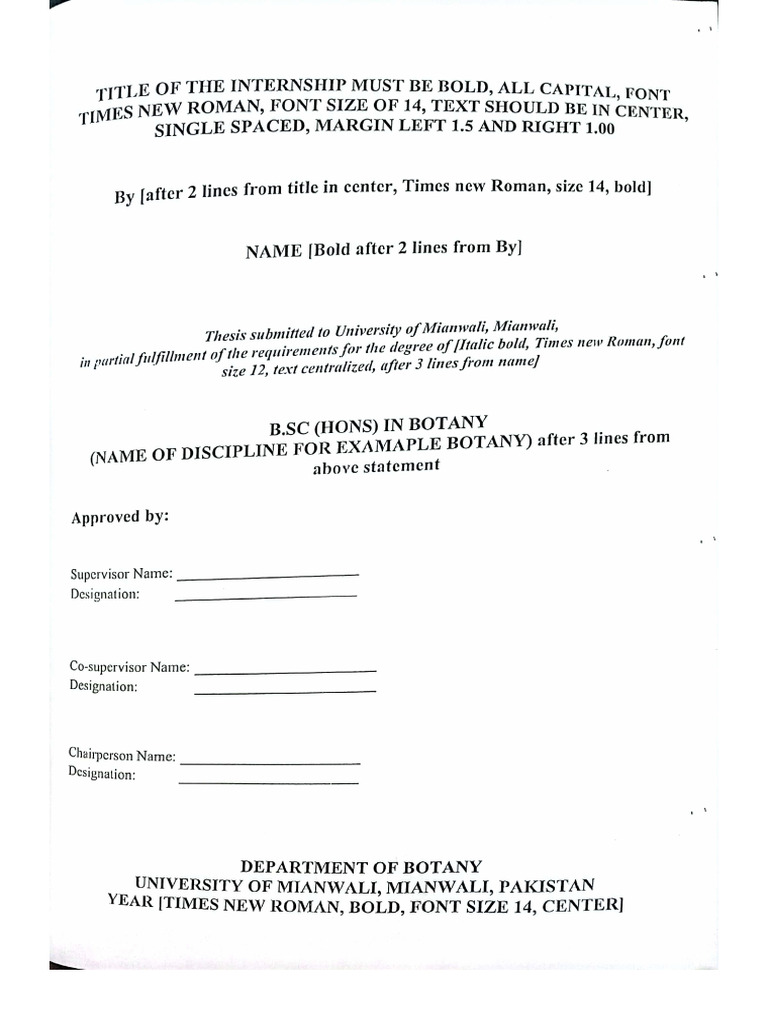 Approved Format For Thesis | PDF