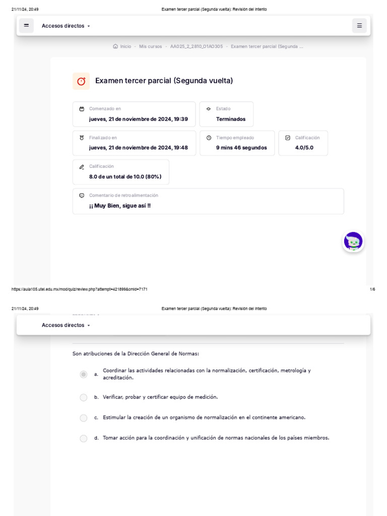Examen Tercer Parcial (Segunda Vuelta) - Revisión Del Intento | PDF