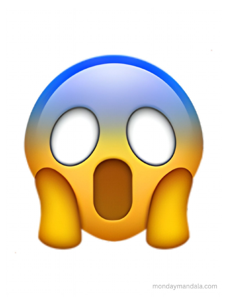 Printable Face Screaming in Fear Emoji | PDF