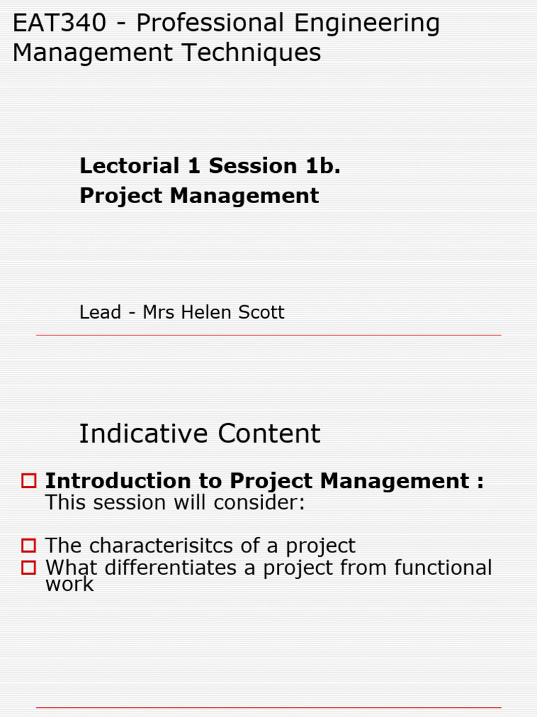 Project Management Basics Lectorial | PDF | Project Management