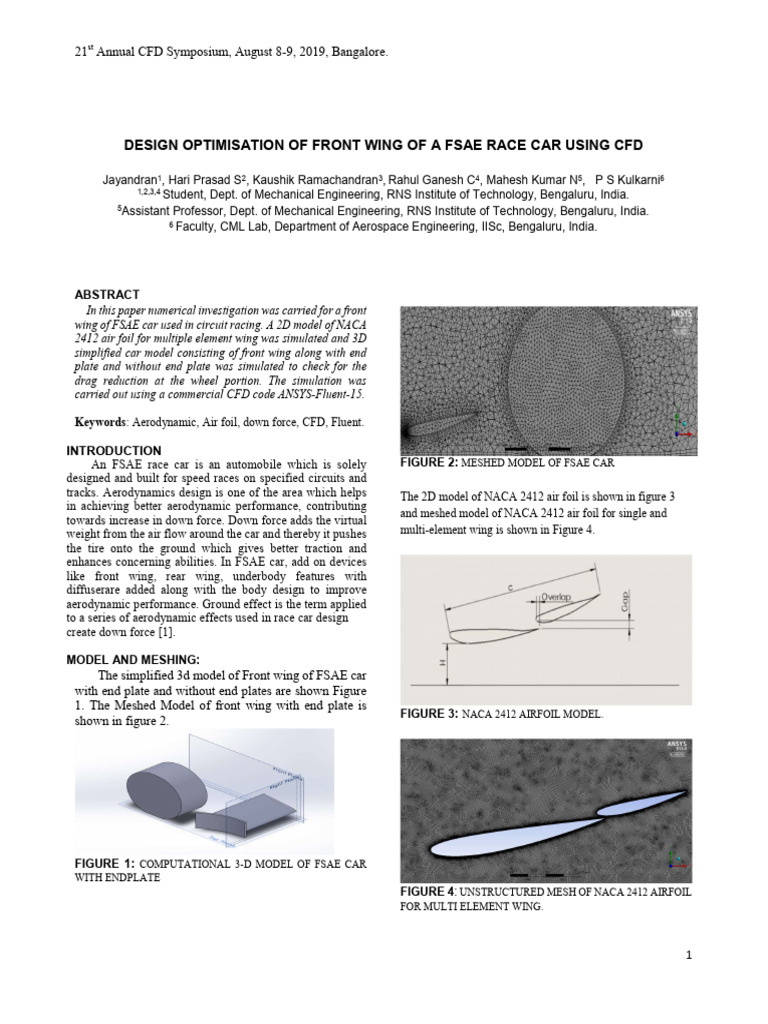 FSAE Race Car Front Wing CFD Optimization | PDF | Computational Fluid ...
