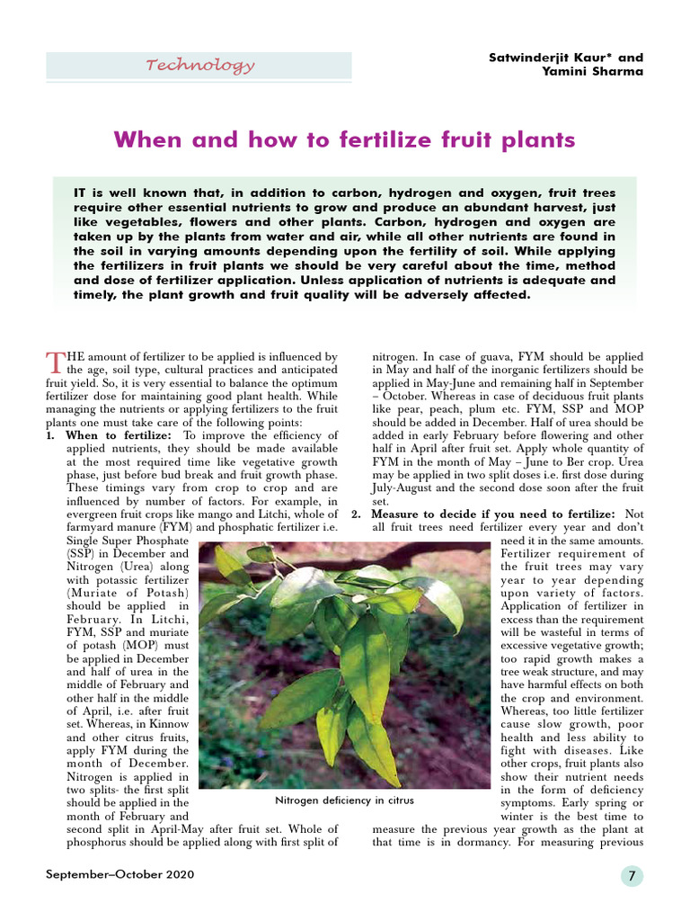 Ojsadmin, 02 When and How To Fertilize | PDF | Fertilizer | Manure