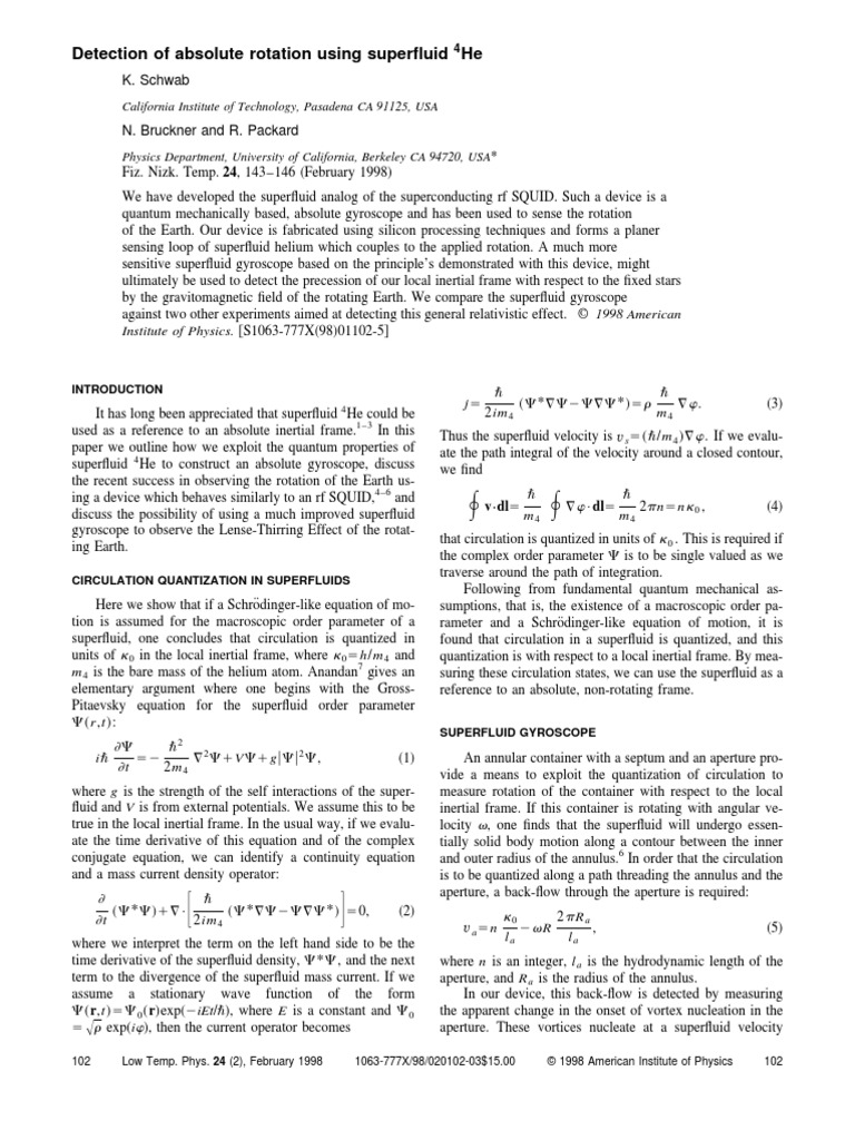 K. Schwab, N. Bruckner and R. Packard - Detection of Absolute Rotation ...
