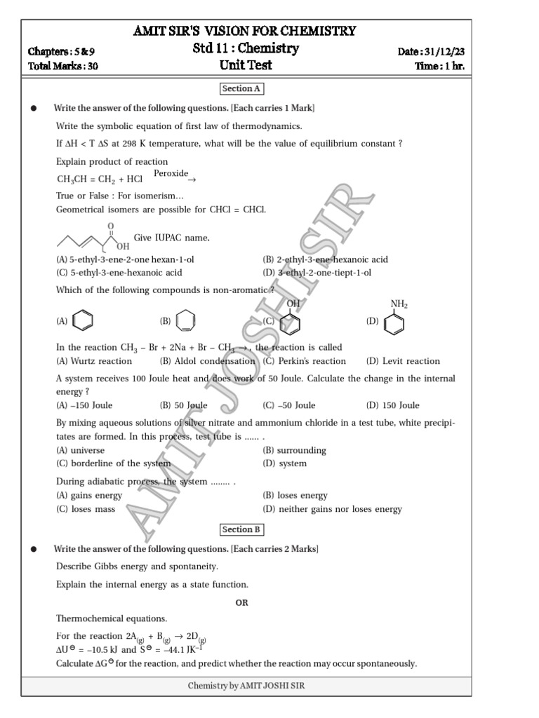 11th_ch.5,9EM | PDF | Physical Chemistry | Thermodynamics
