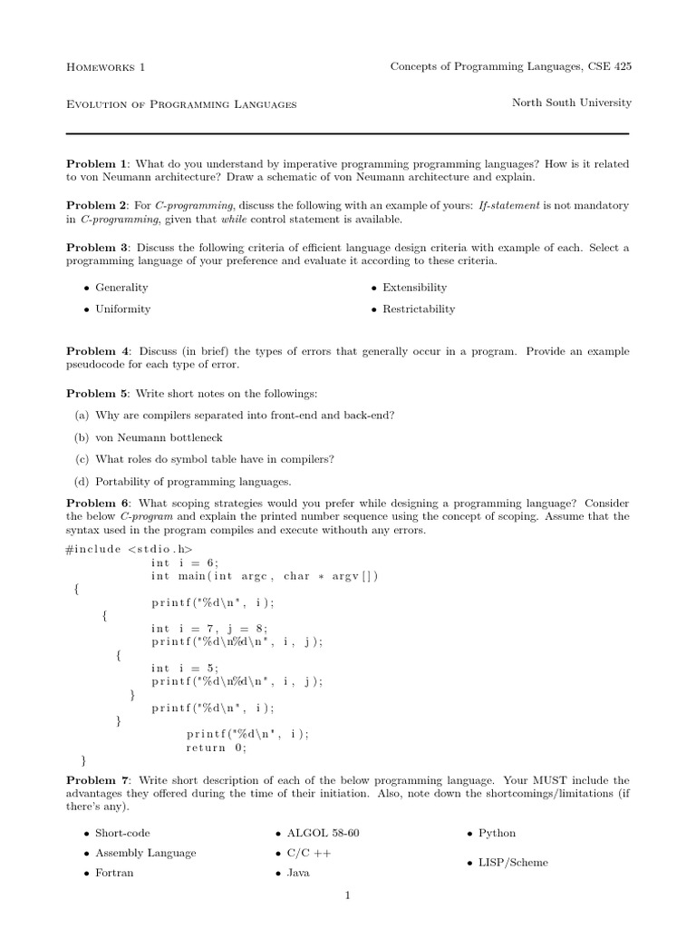 Cse425homework1 Pdf Programming Language C Programming Language 5326