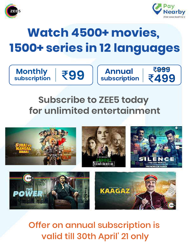 ZEE FIVE Poster_Poster_A4_624 | PDF