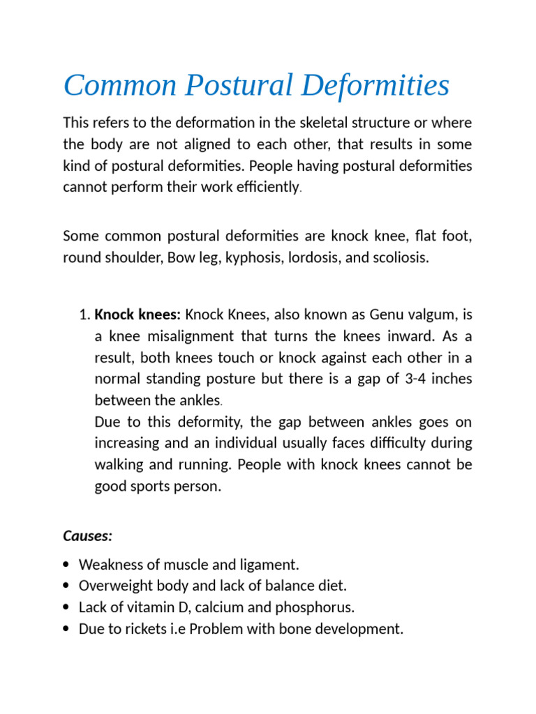 Common Postural Deformities | PDF | Anorexia Nervosa | Bulimia Nervosa