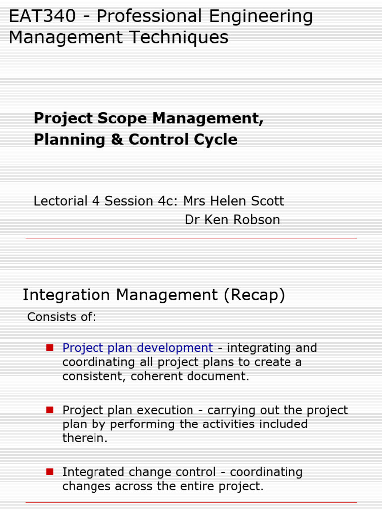 5c.project Scope Management, Planning - Control Cycle - PPT (23pages ...
