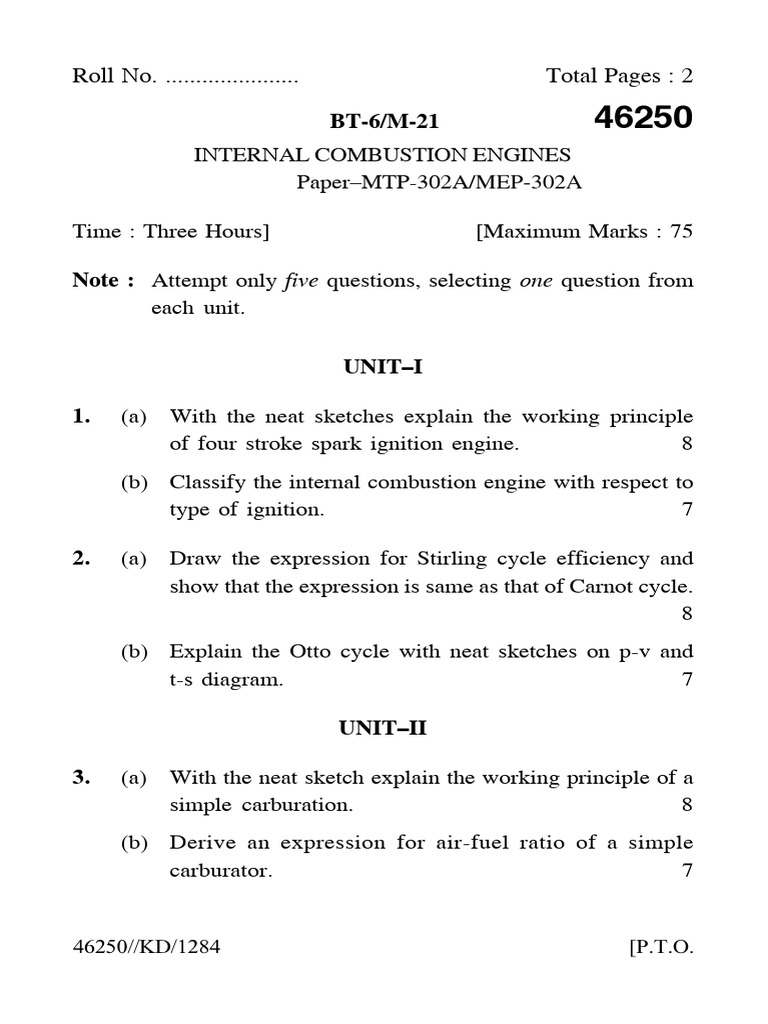 Internal Combustion Engines MEP-302A | PDF | Internal Combustion Engine ...