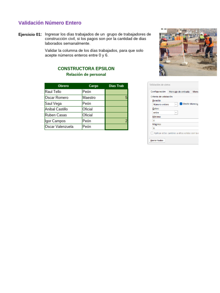 08 Validacion - Datos - Desarrollado | PDF | Microsoft | Suites de oficina