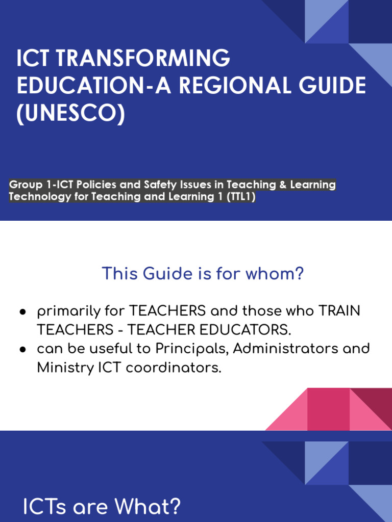 Ttl1-Ict Transforming Education-A Regional Guide (Unesco) | PDF ...