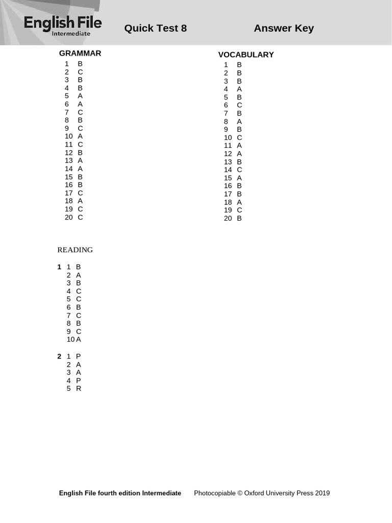EF4e Int Quicktest 08 AK | PDF