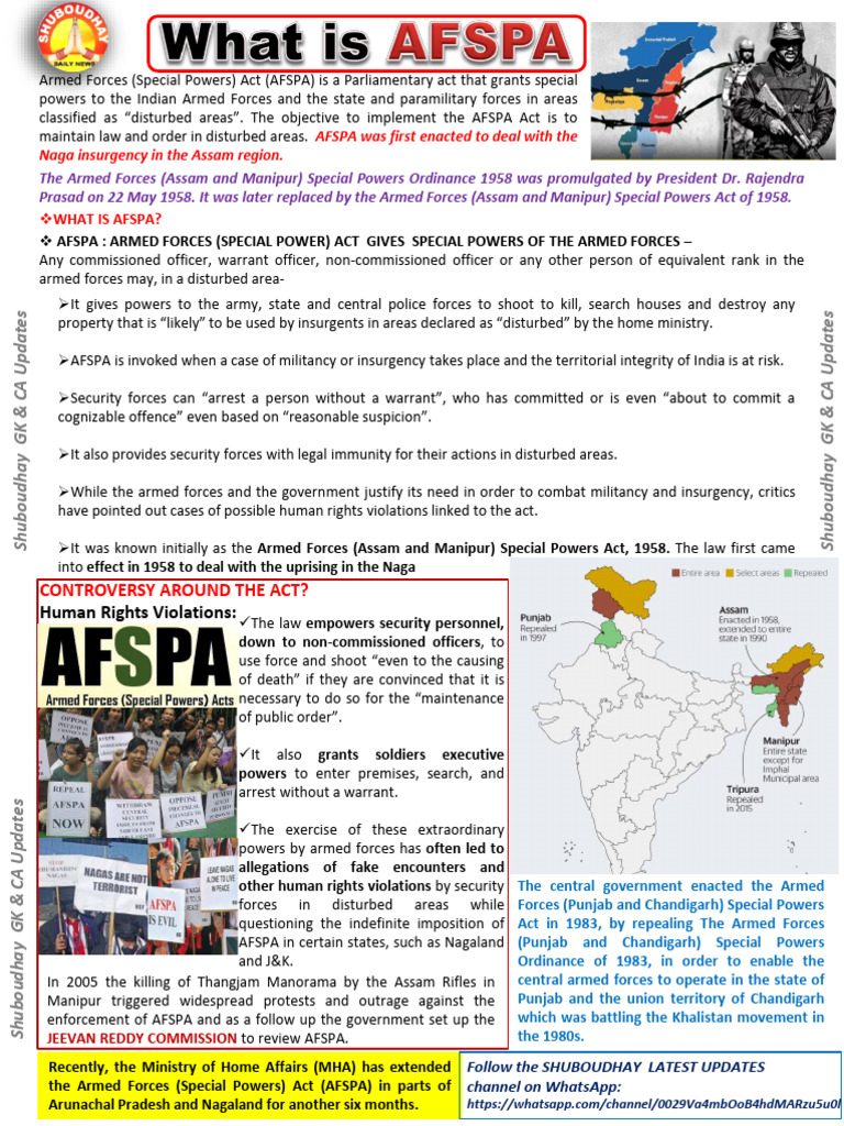AFSPA | PDF | Violence | Crime & Violence