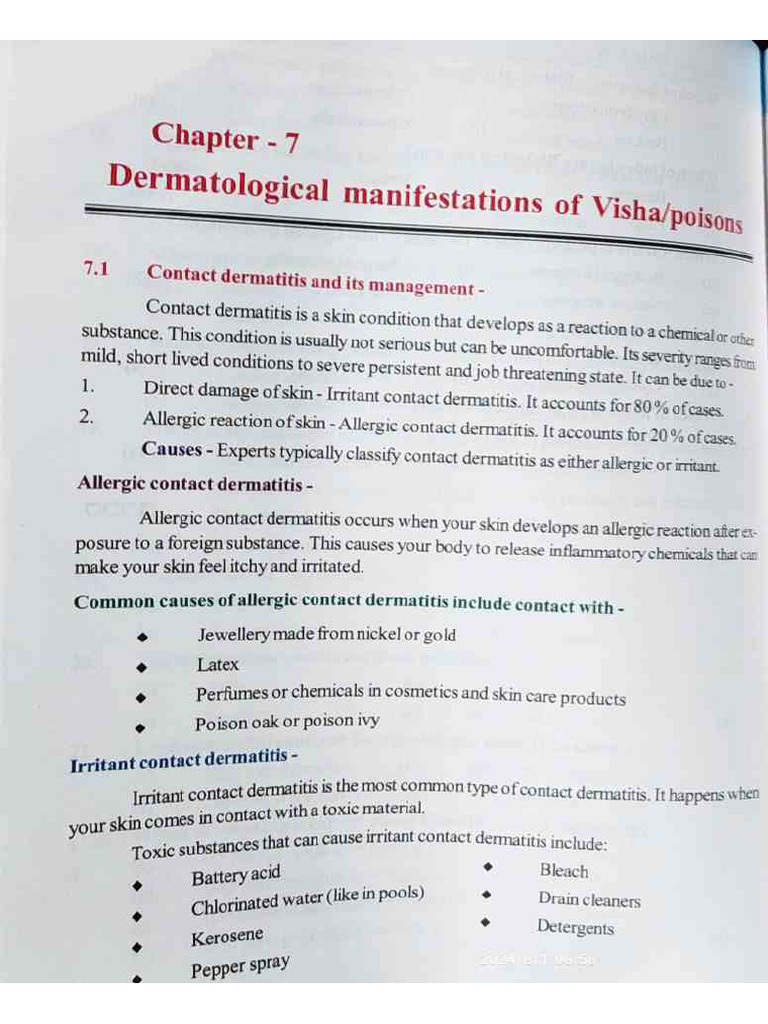 DERMATOLOGICAL Manifestation of Visha | PDF