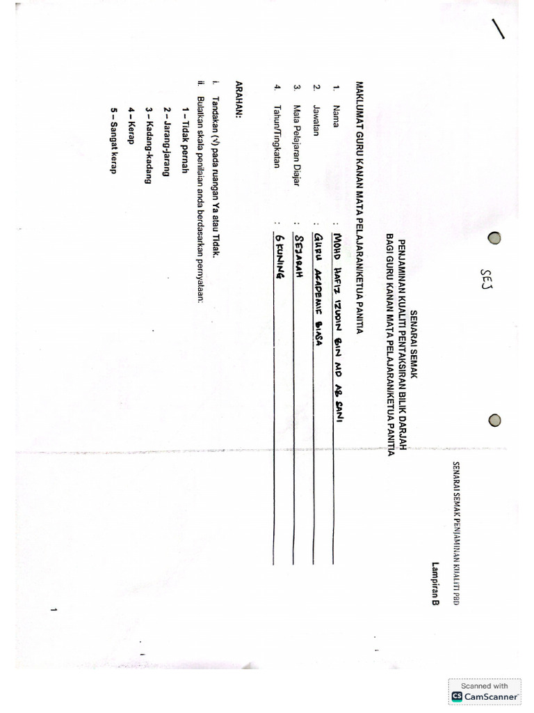 Lampiran B Sej | PDF