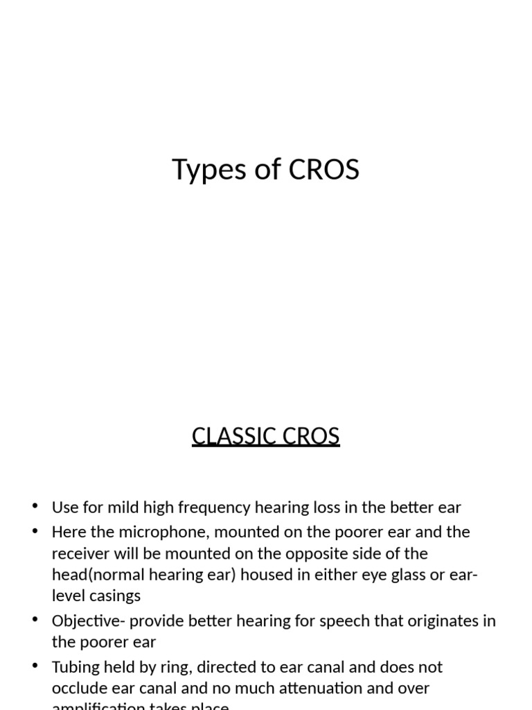 Types of CROS (2) | PDF | Hearing Aid | Microphone