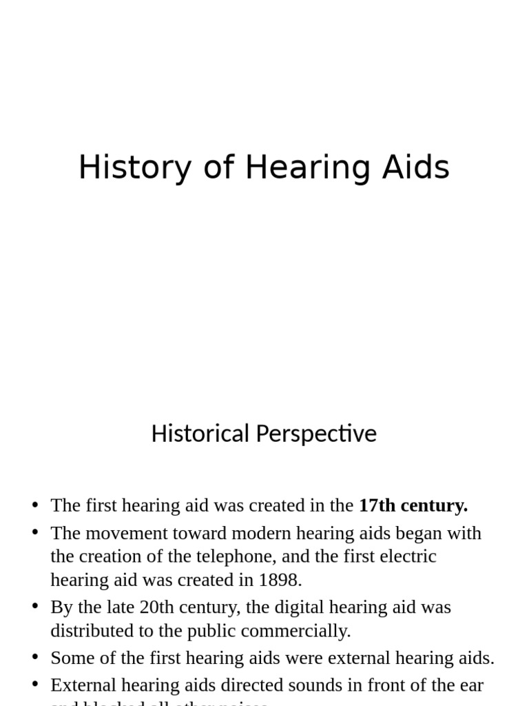 History of Hearing Aids | PDF | Hearing Aid | Amplifier