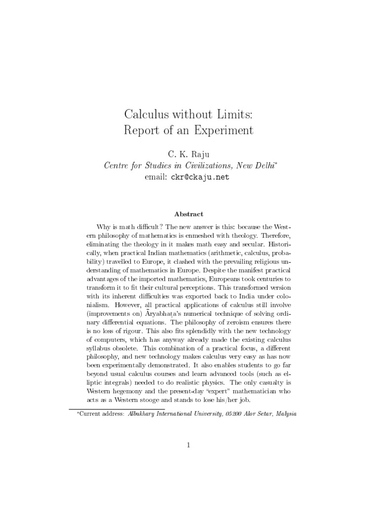 calculus-without-limits-paper-2pce | PDF | Mathematics | Axiom