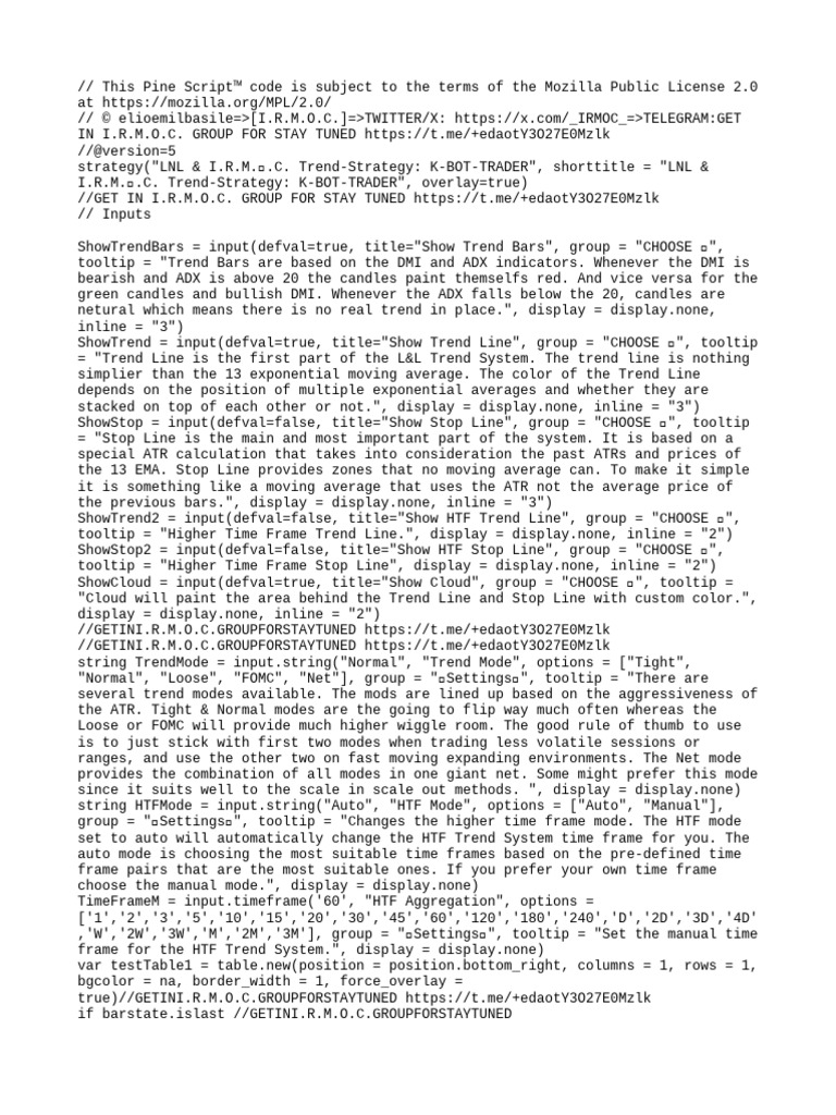 LNL & IRMOC trendStrategyKBOTTRADER | PDF | Market Trend