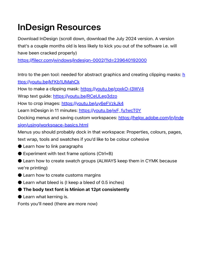 How To Use InDesign Crash Course | PDF