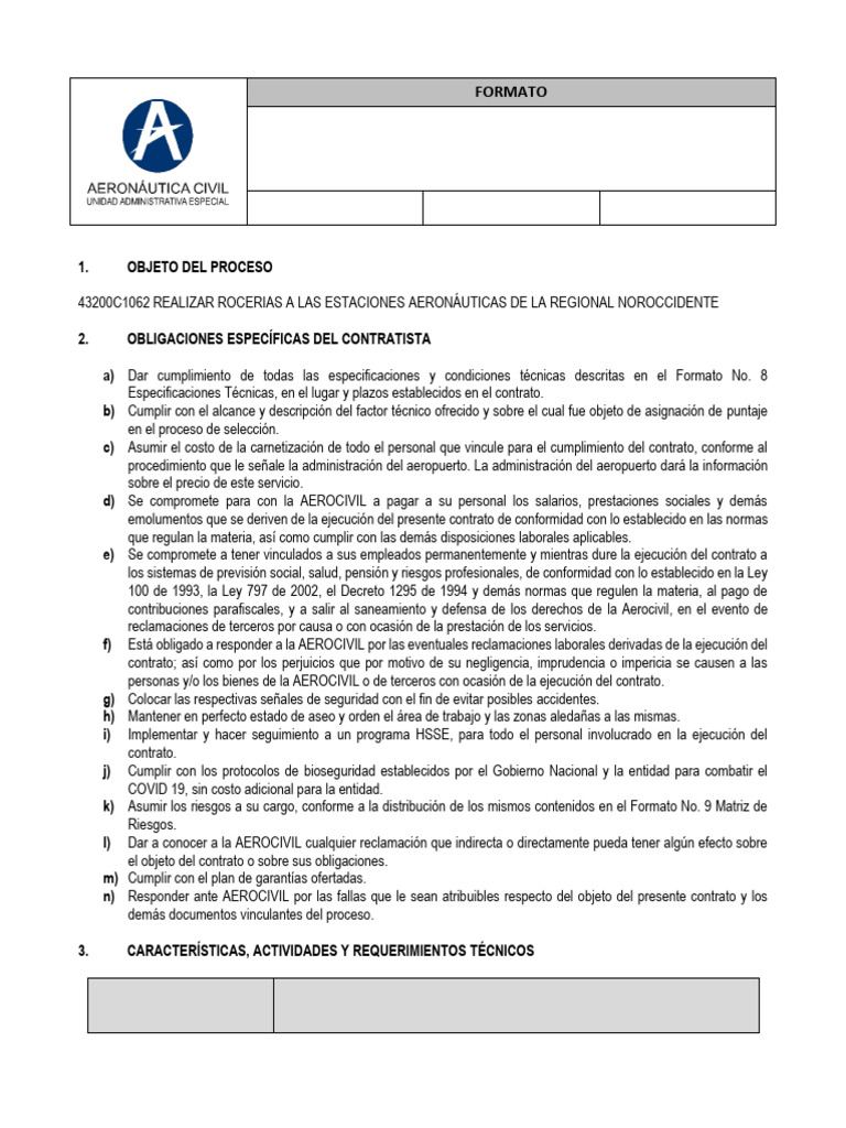 H4 - Formato 8A Especificaciones Técnicas Def | PDF | Aeropuerto | Hormigón