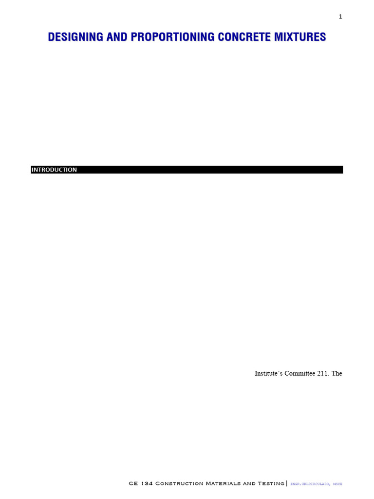 CEP 224. Lesson 5 | PDF | Concrete | Standard Deviation