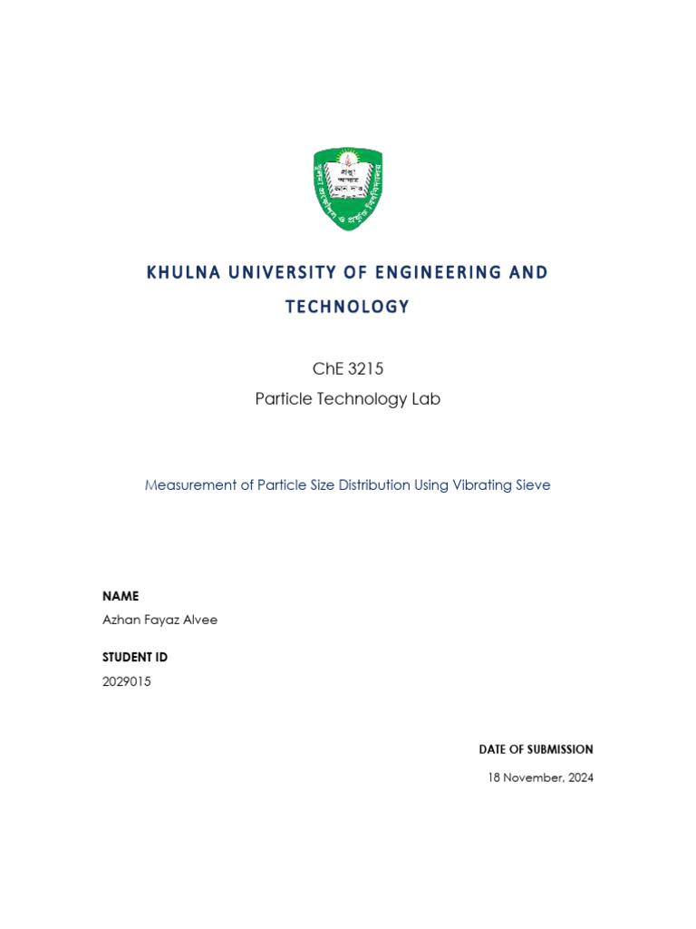 Report_01 | PDF | Particle Size Distribution | Physical Sciences