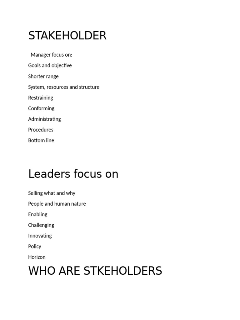 STAKEHOLDER | PDF