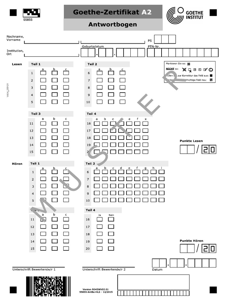 Antwortbogen_A2 | PDF