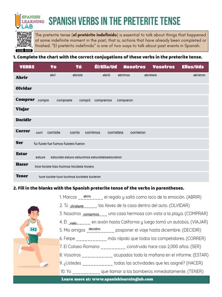 Kahmai Webb Conjugation Spanish Verbs in The Preterite Tense PDF ...