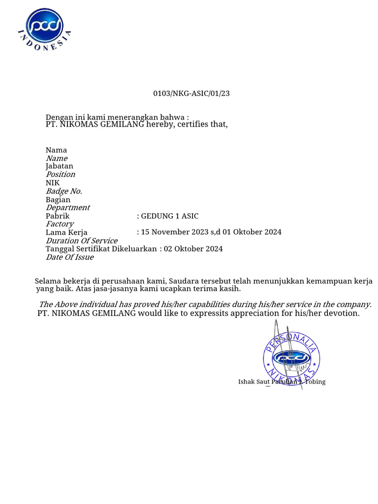 PT Nikomas Gemilang | PDF