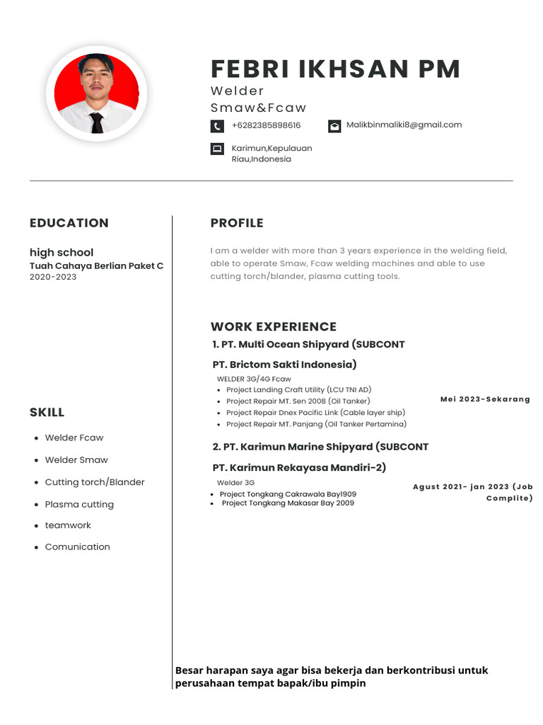 Cv Febri ikhsan permana malik | PDF