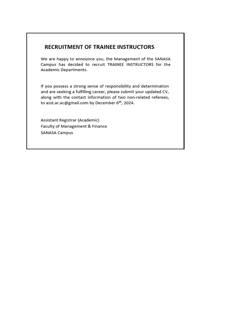 Trainee Instructor Pdf