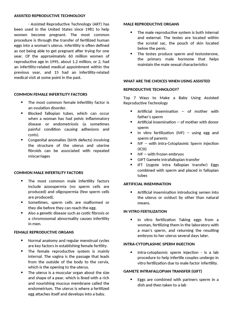 Understanding Assisted Reproductive Technology | PDF | Infertility | In Vitro Fertilisation