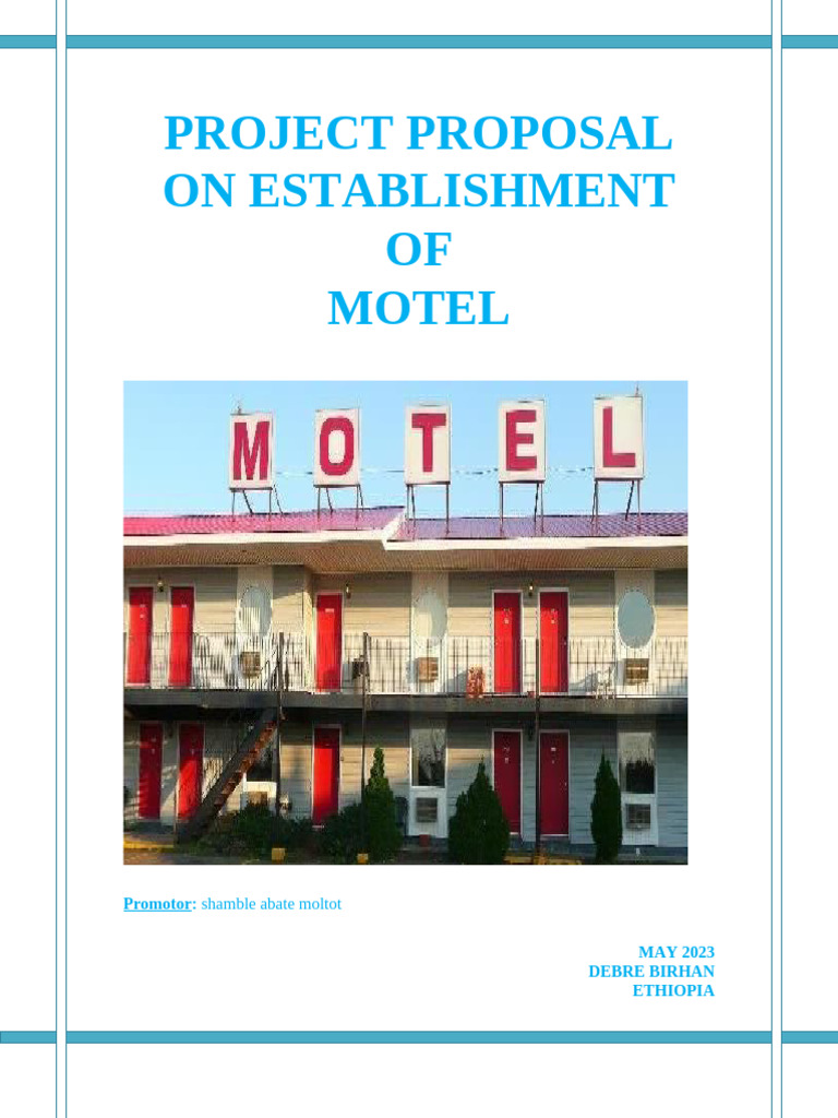 Motel Project Proposal in Debre Birhan | PDF | Tourism | Desk