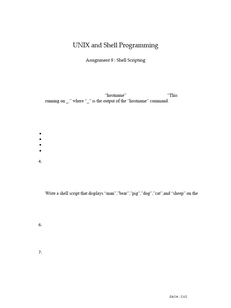 Shell Programming College Questions | PDF | Computer File | Filename