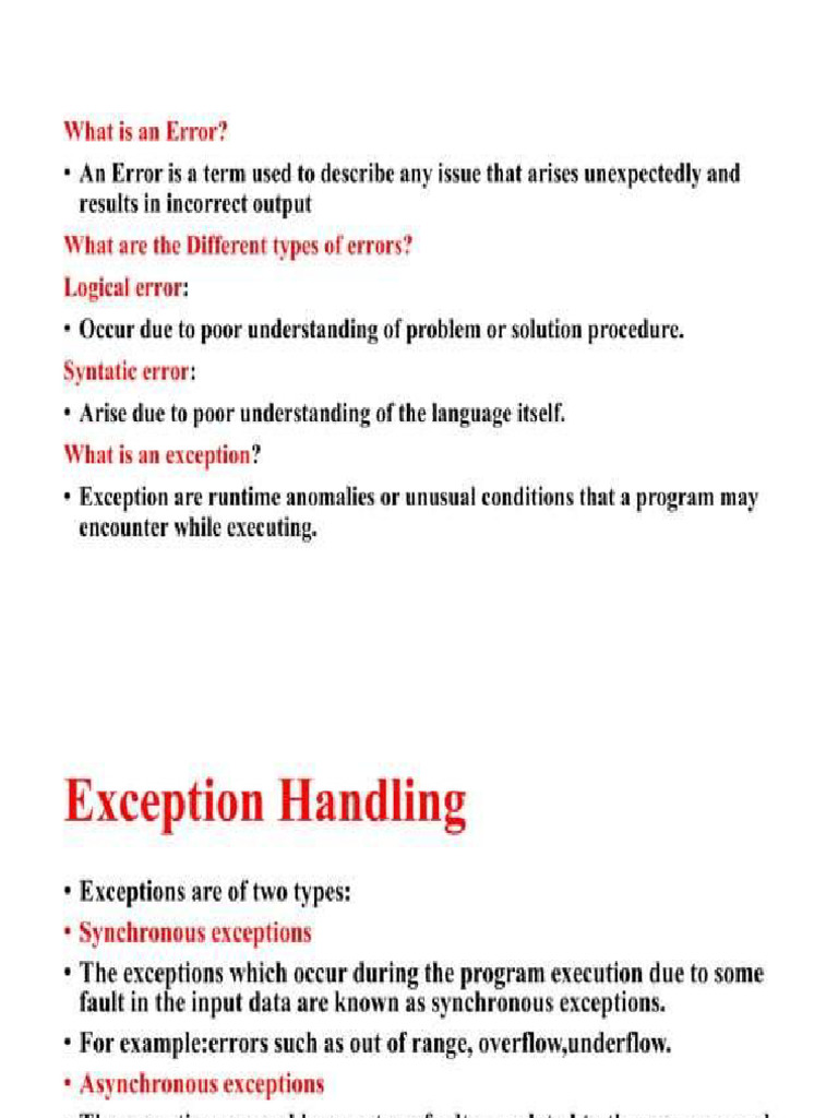 Exception Handling 1.Pptx | PDF