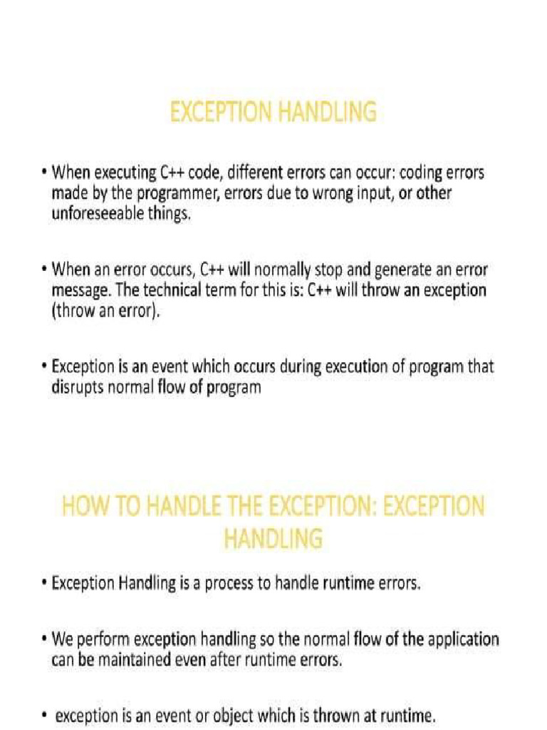 Exception Handling.pptx | PDF